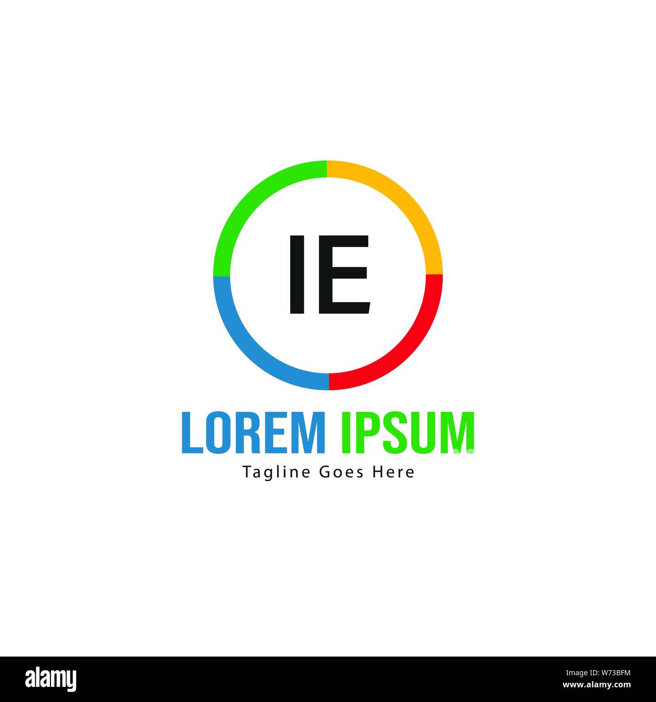 Initial IE logo template with modern frame. Minimalist IE letter logo ...