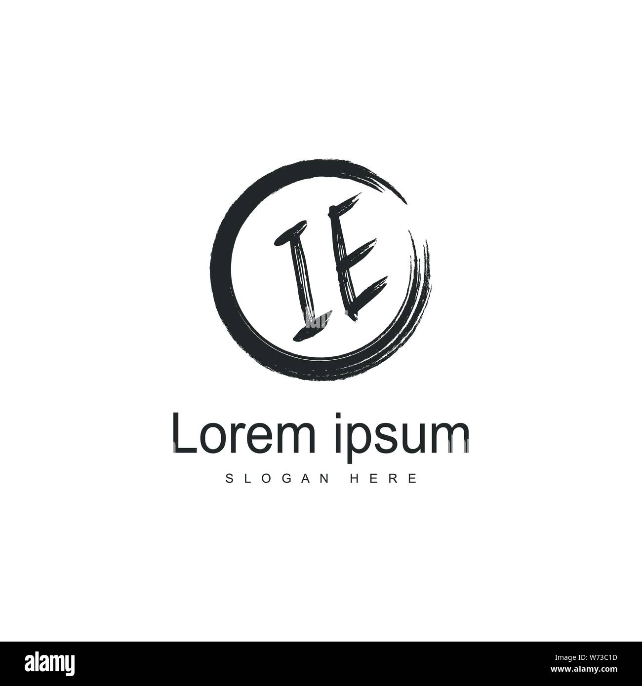 Initial IE logo template with modern frame. Minimalist IE letter logo ...