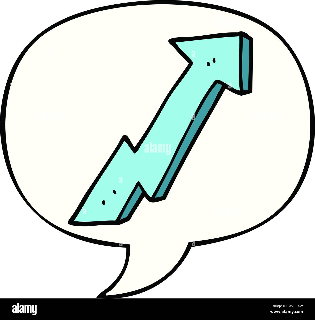 cartoon positive growth arrow with speech bubble Stock Vector Image ...