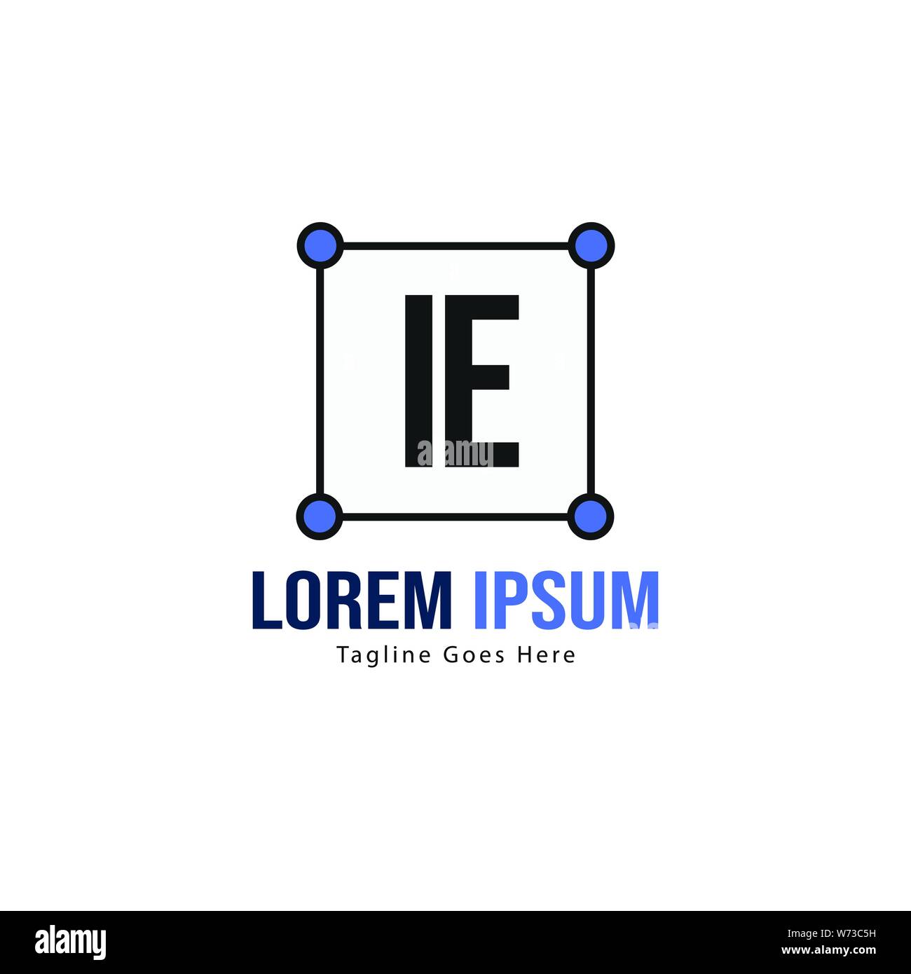 Initial IE logo template with modern frame. Minimalist IE letter logo ...