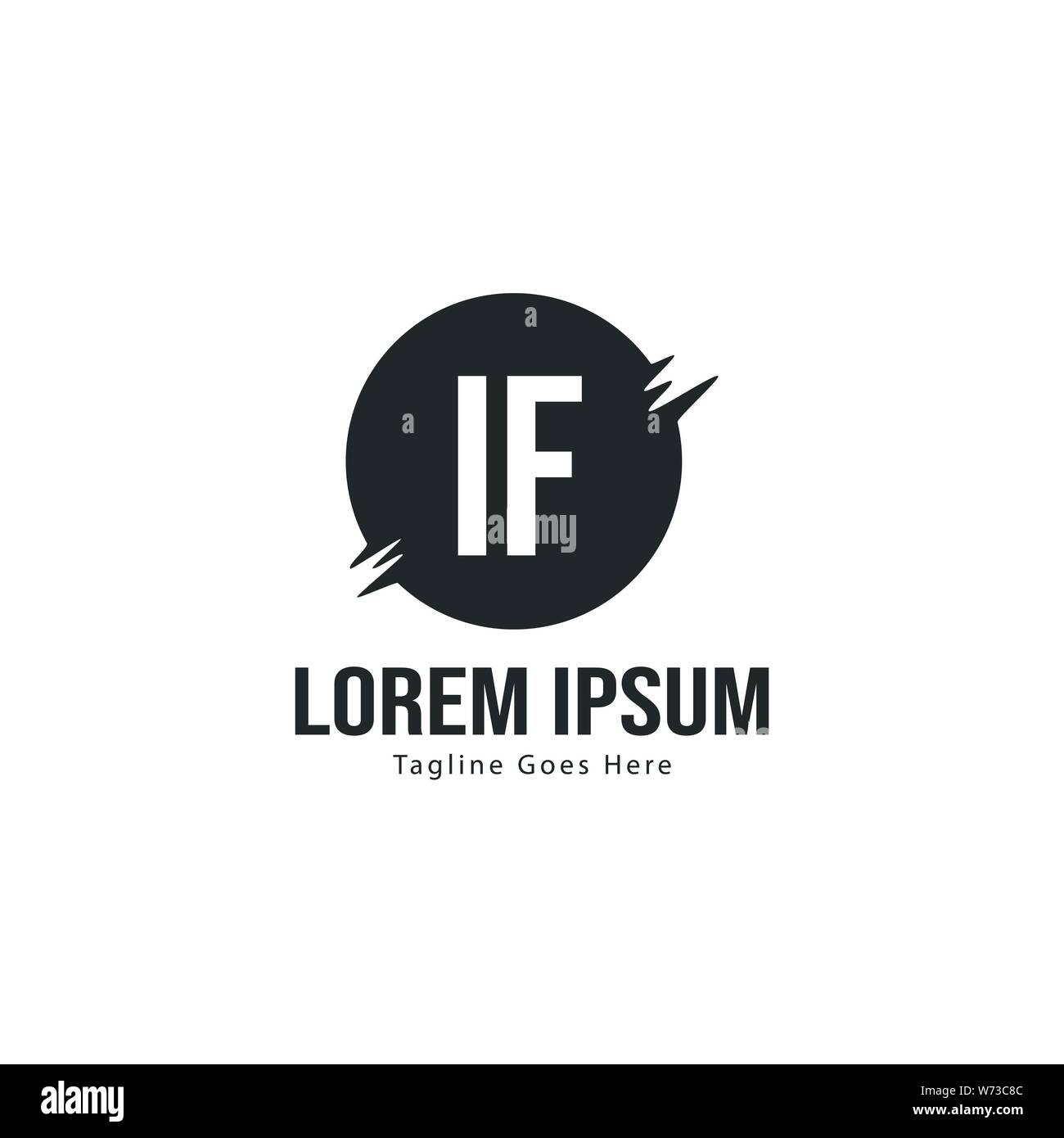 Initial IF logo template with modern frame. Minimalist IF letter logo ...