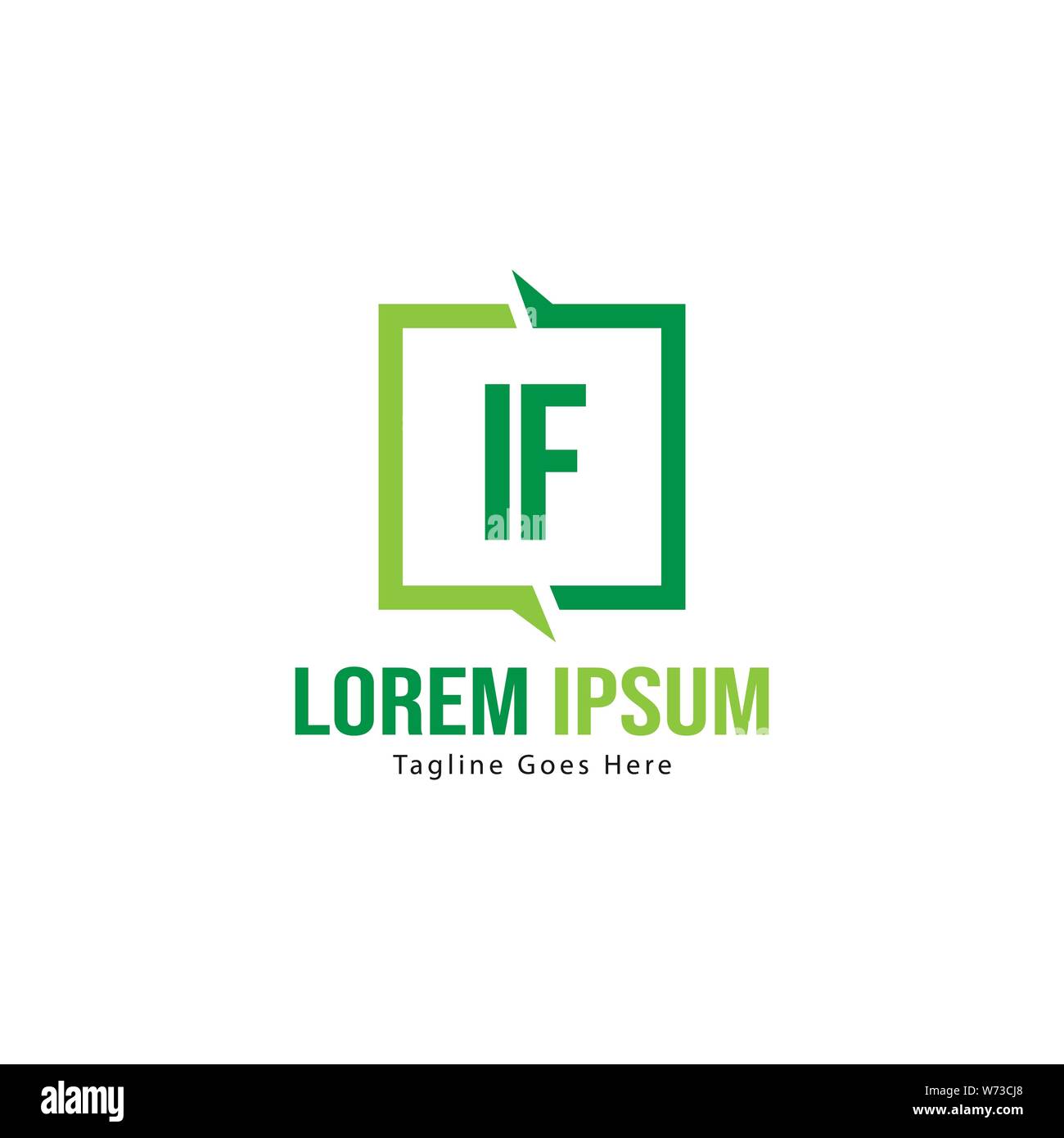 Initial IF logo template with modern frame. Minimalist IF letter logo ...