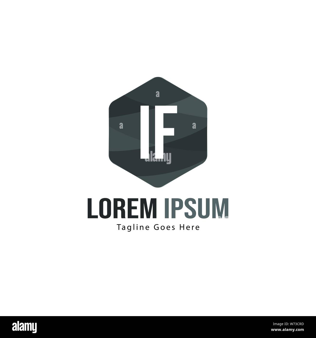 Initial IF logo template with modern frame. Minimalist IF letter logo ...