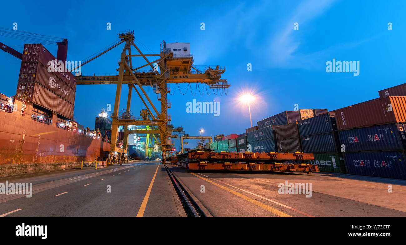 BANGKOK,THAILAND-May 19 2019 : Transportation of Container Cargo ...