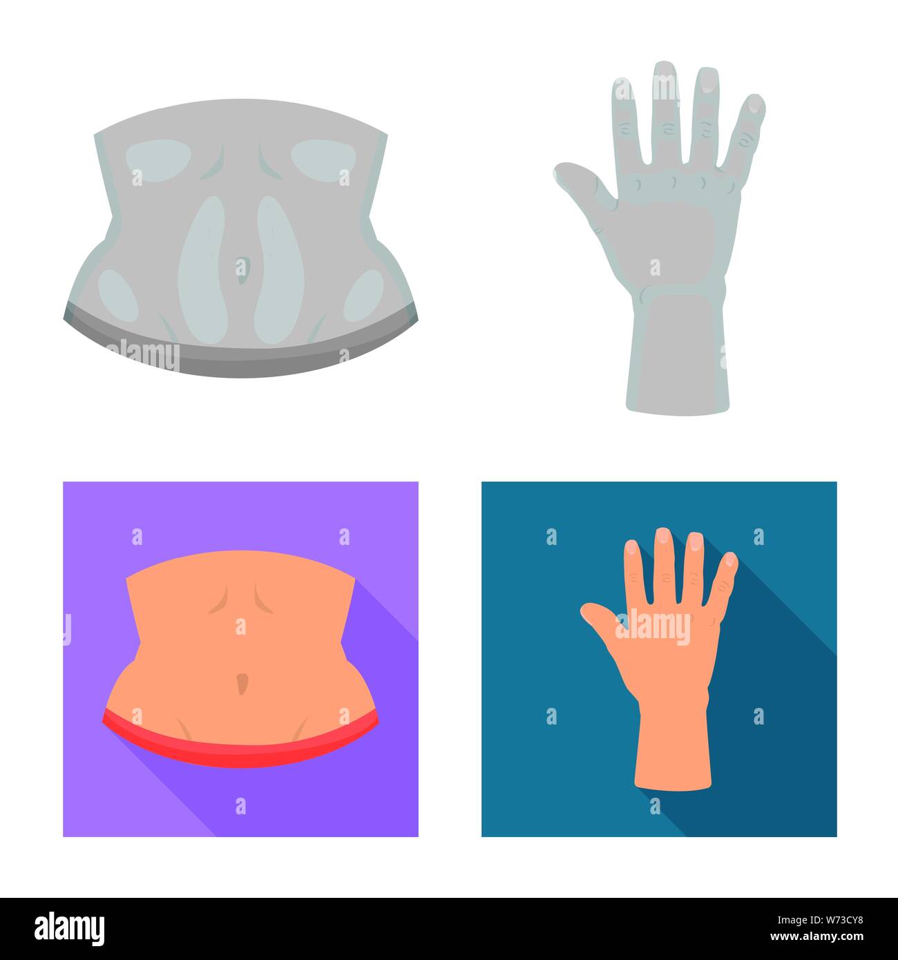 Vector design of body and part icon. Set of body and anatomy stock ...