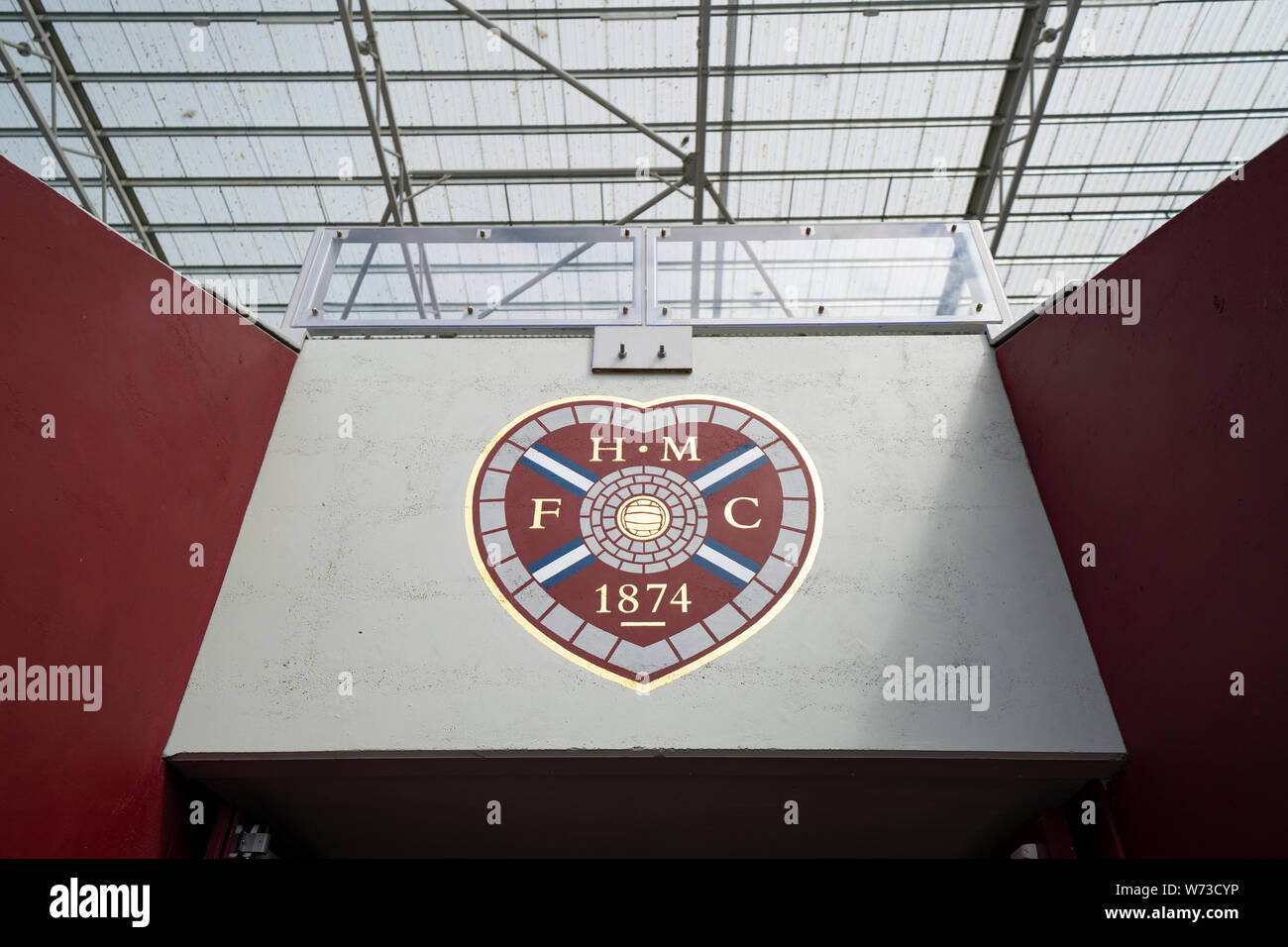 Interior view tunnel at Tyncastle Stadium the home of Hearts Football ...