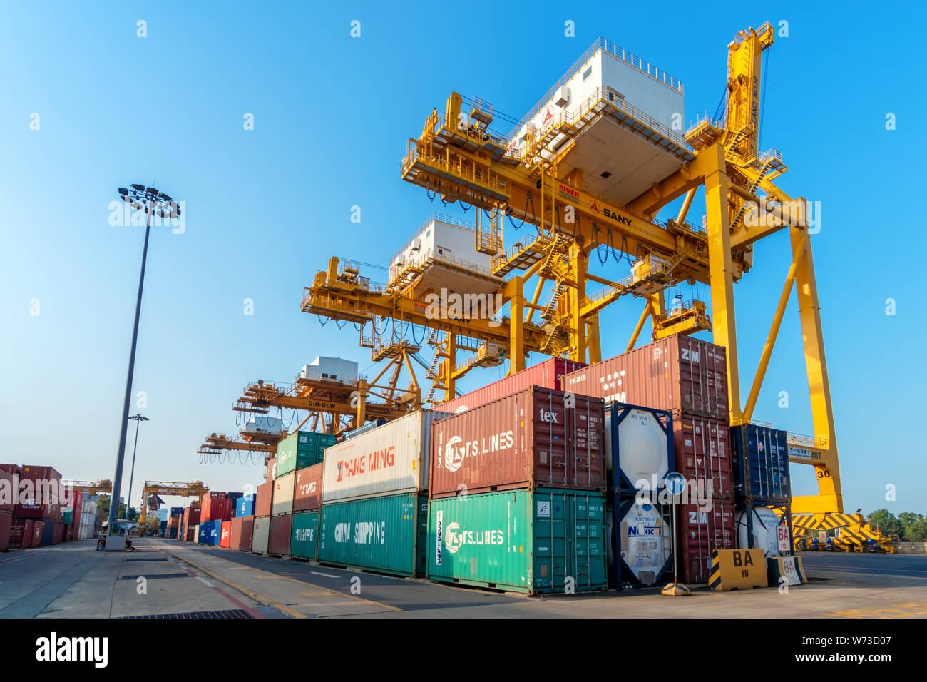 BANGKOK,THAILAND-May 19 2019 : Transportation of Container Cargo ...