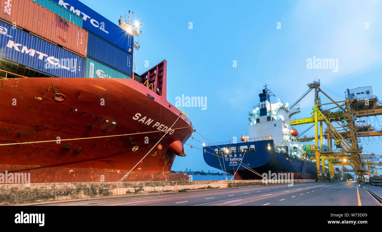 BANGKOK,THAILAND-May 19 2019 : Transportation of Container Cargo ...