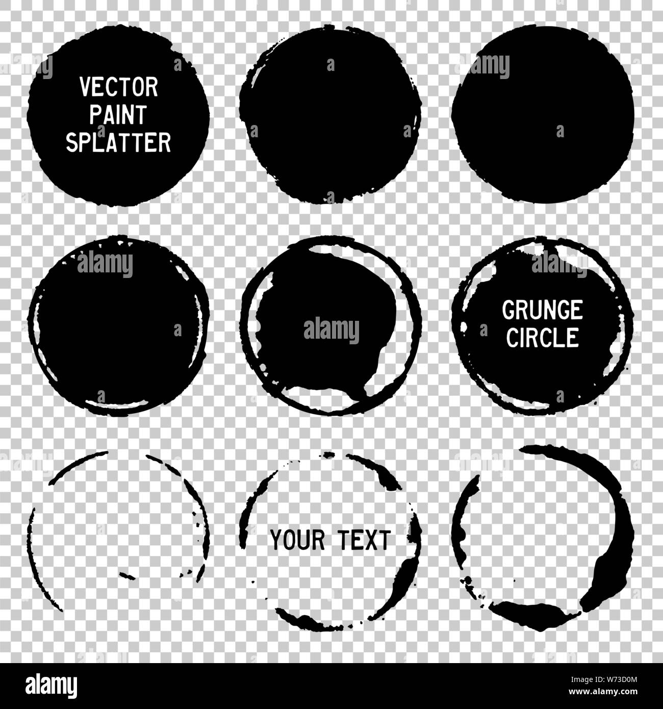 Abstract vector ink frames on transparent background Stock Vector Image ...