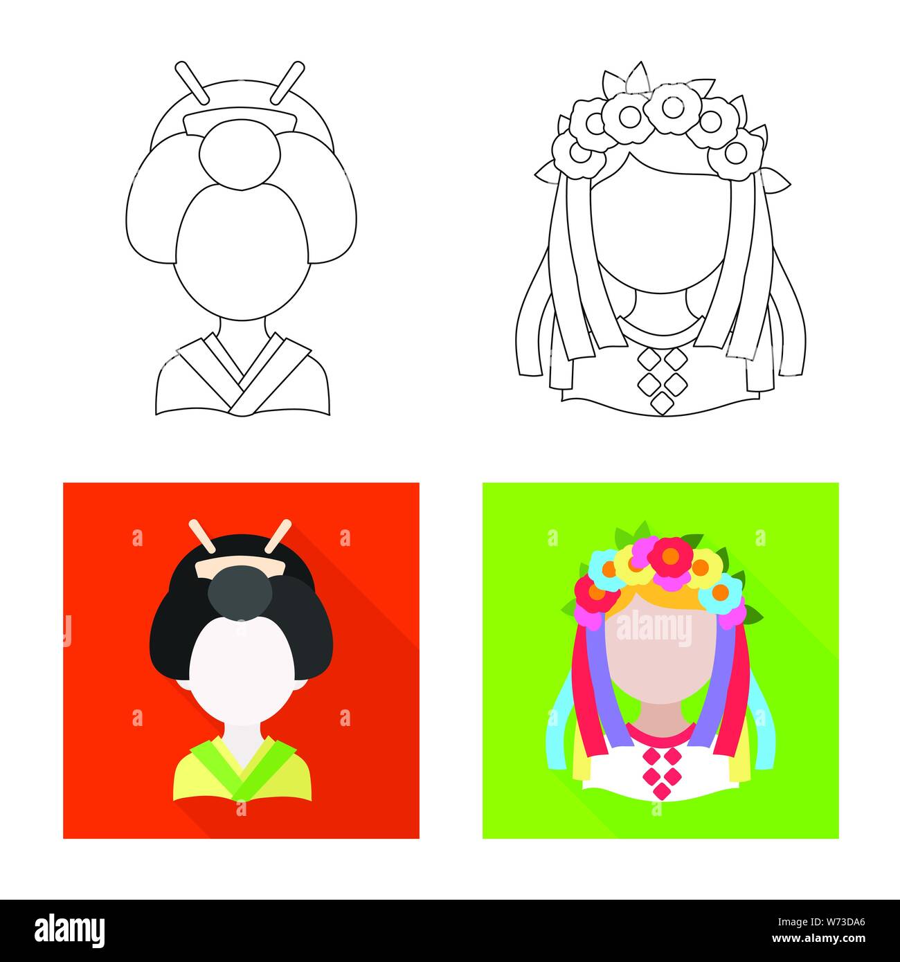 Vector illustration of imitator and resident sign. Set of imitator and ...