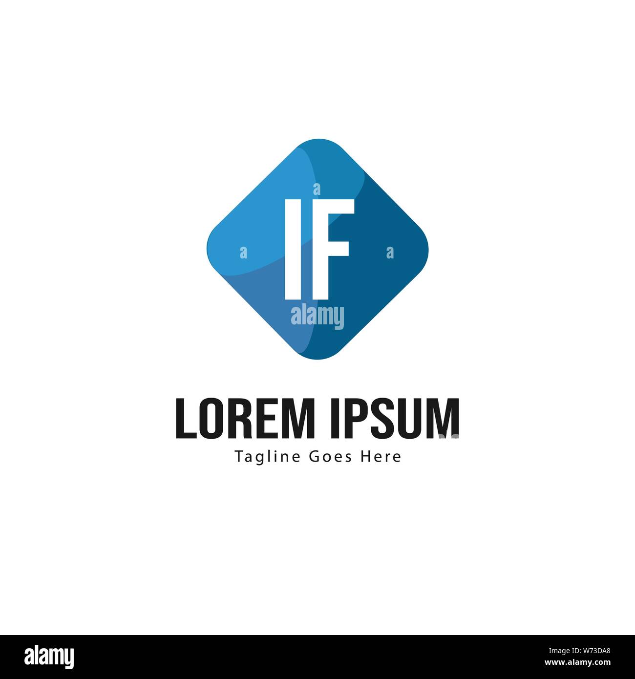 Initial IF logo template with modern frame. Minimalist IF letter logo ...