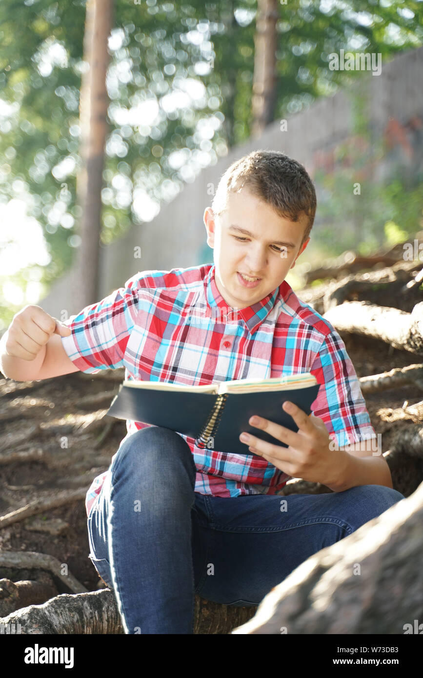the student gets angry and tears up his notebook with the homework ...