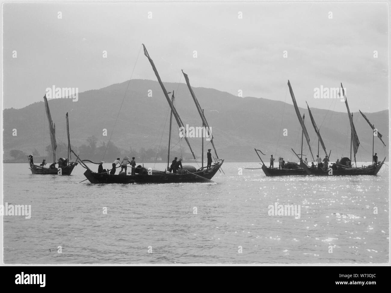 Vietnam....Units of Vietnamese junk force at anchor Stock Photo - Alamy