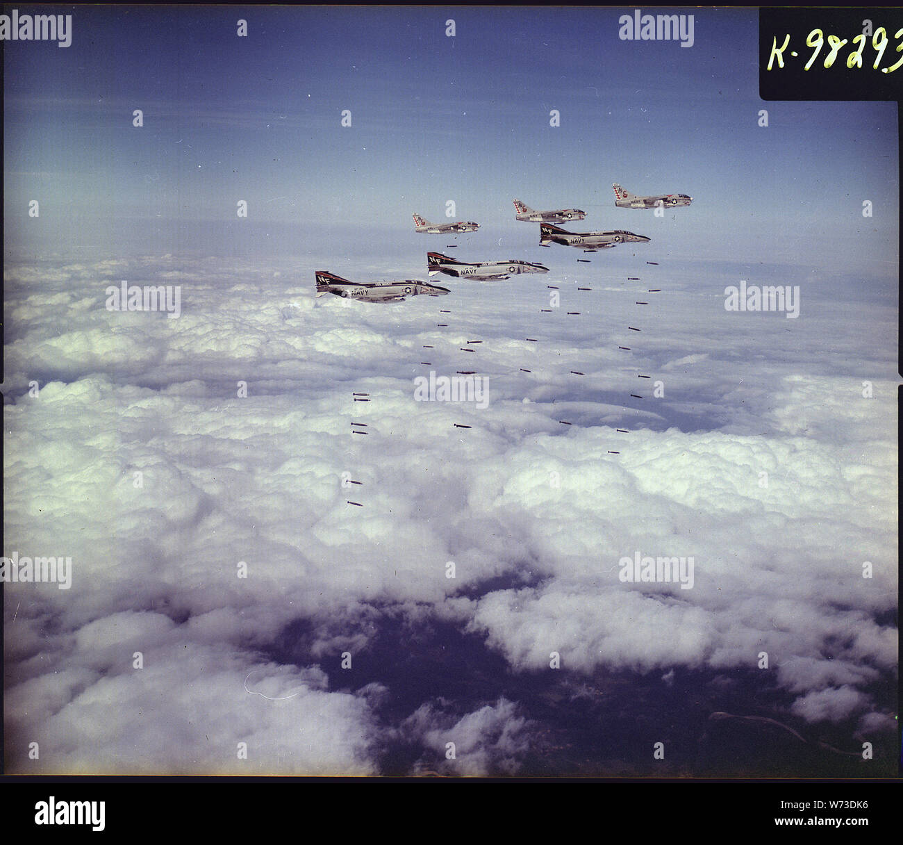 Vietnam. Three Fighter Squadron 161 (VF-161) F-4B Phantom II fighter ...