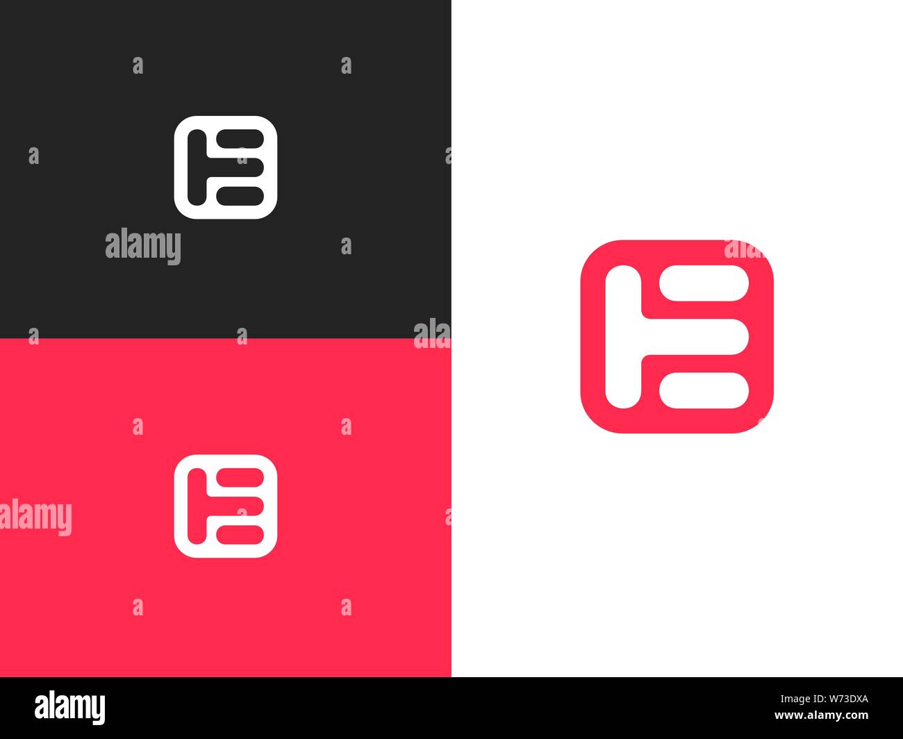 Initial letter E in square rounded shape. Logo icon design template ...