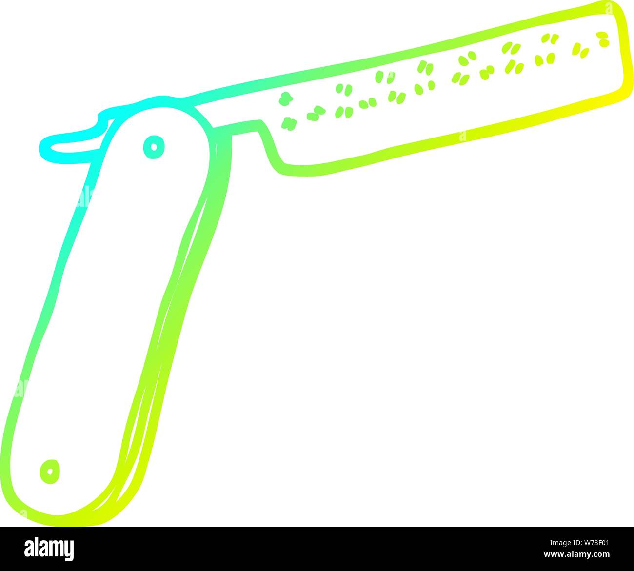 cold gradient line drawing of a cartoon cut throat razor Stock Vector ...