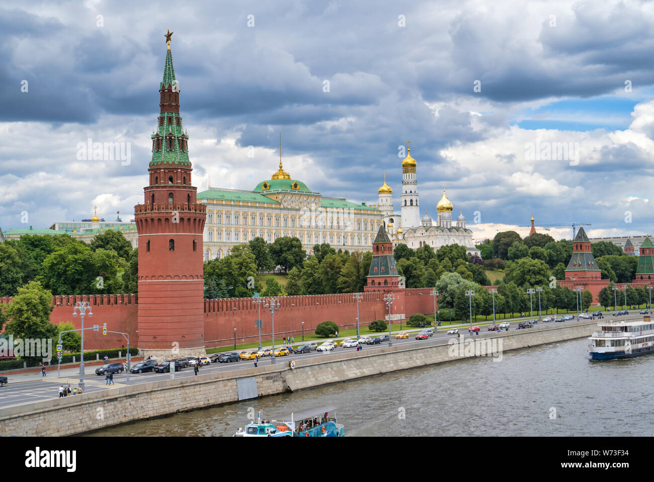 Moscow, Russia - JULY 06, 2019: Grand Kremlin Palace on Borovitsky Hill ...