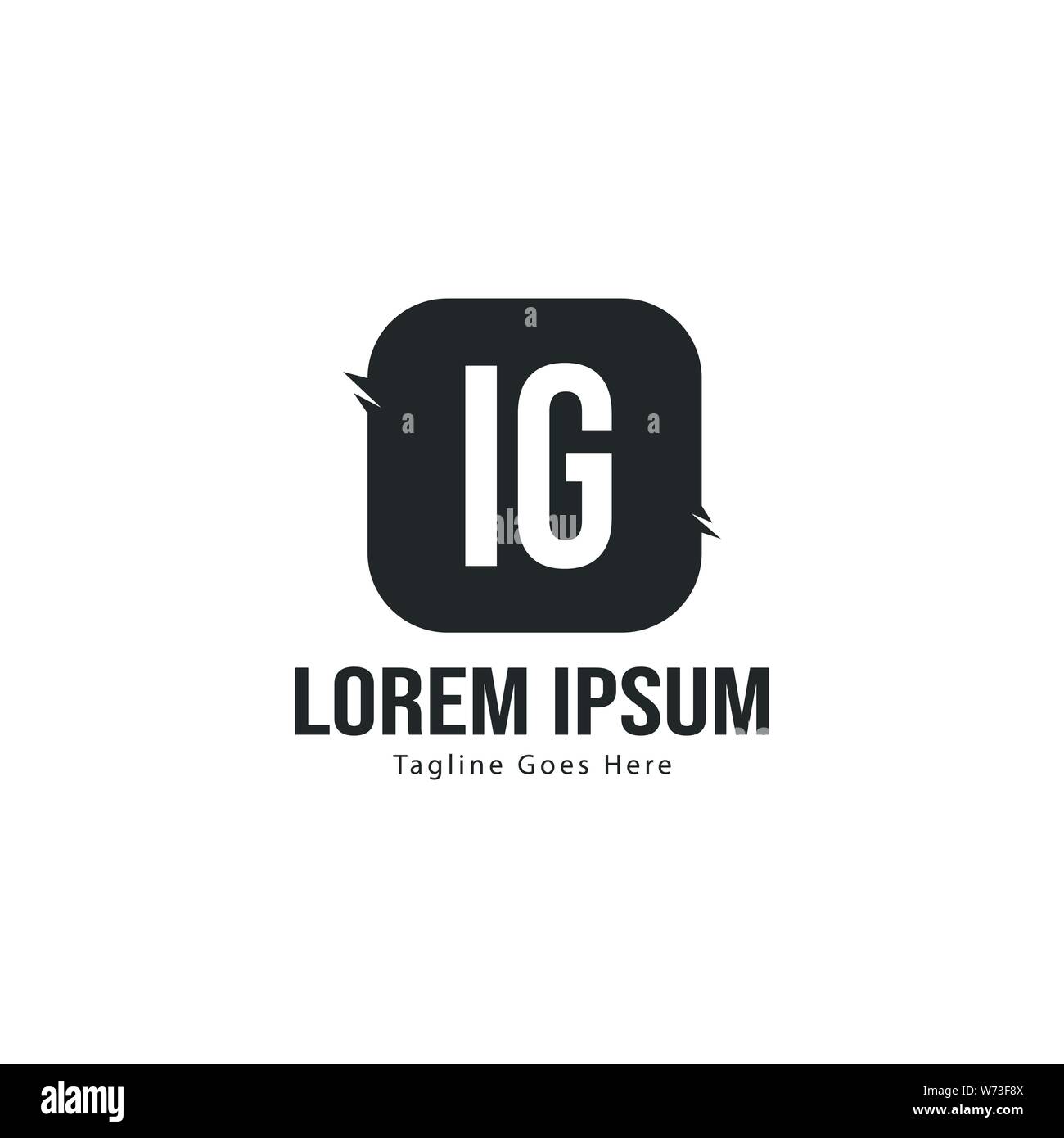 Initial IG logo template with modern frame. Minimalist IG letter logo ...
