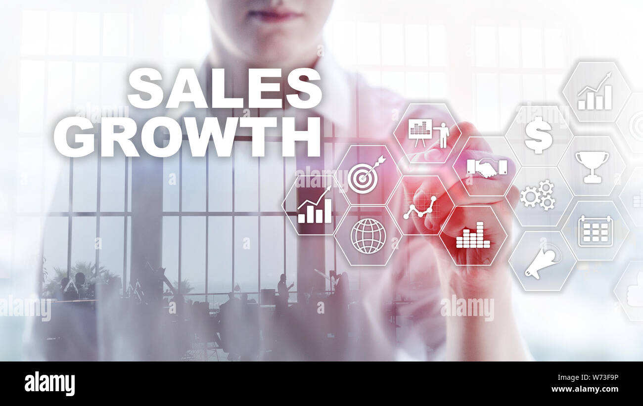 Chart growth concept. Sales increase, marketing strategy. Double ...