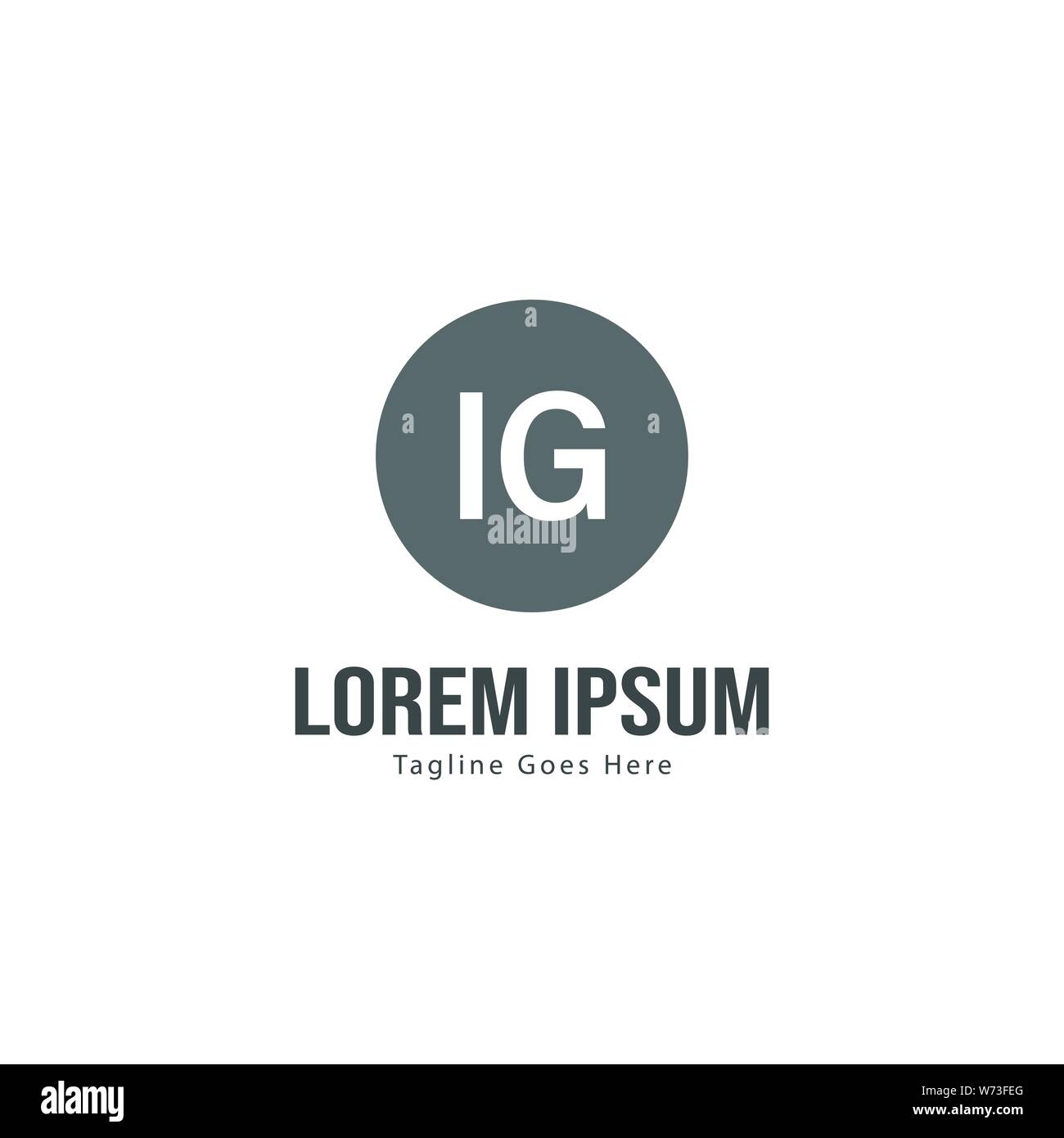 Initial IG logo template with modern frame. Minimalist IG letter logo ...