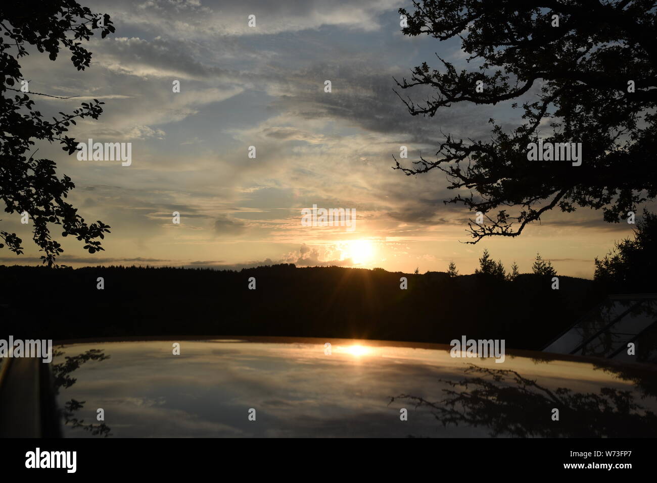 Top of Car roof with rest of the frame sky Stock Photo - Alamy