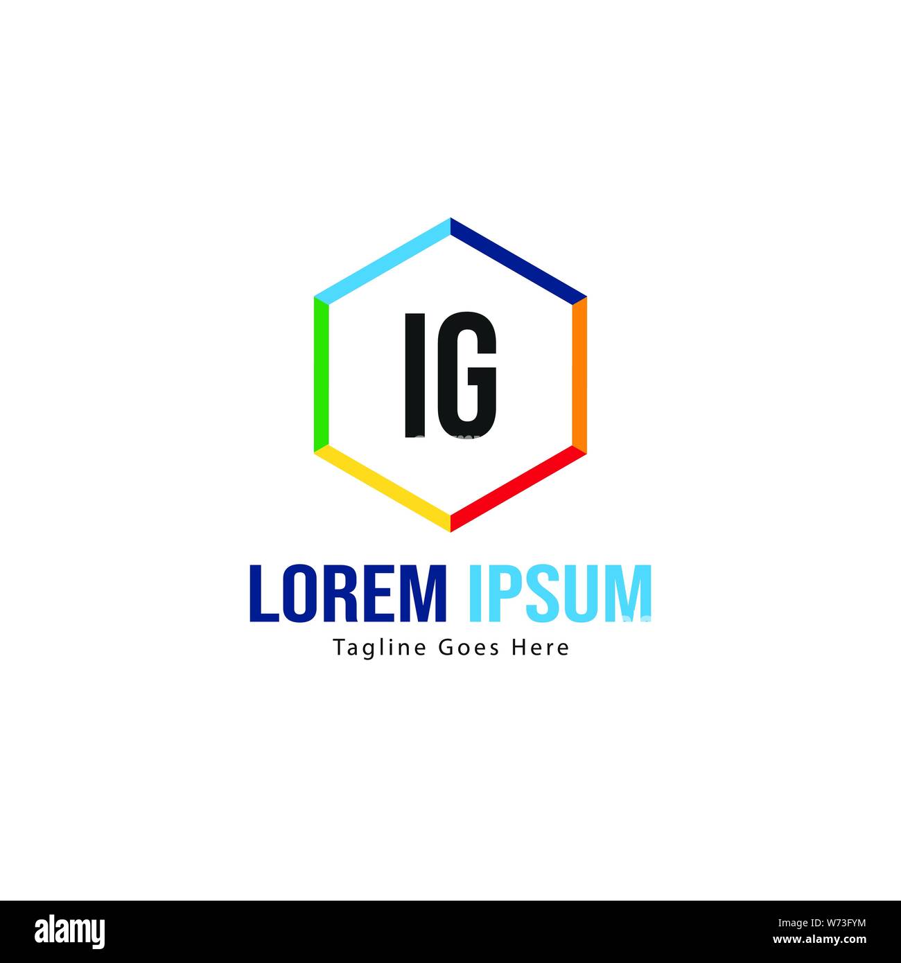 Initial IG logo template with modern frame. Minimalist IG letter logo ...