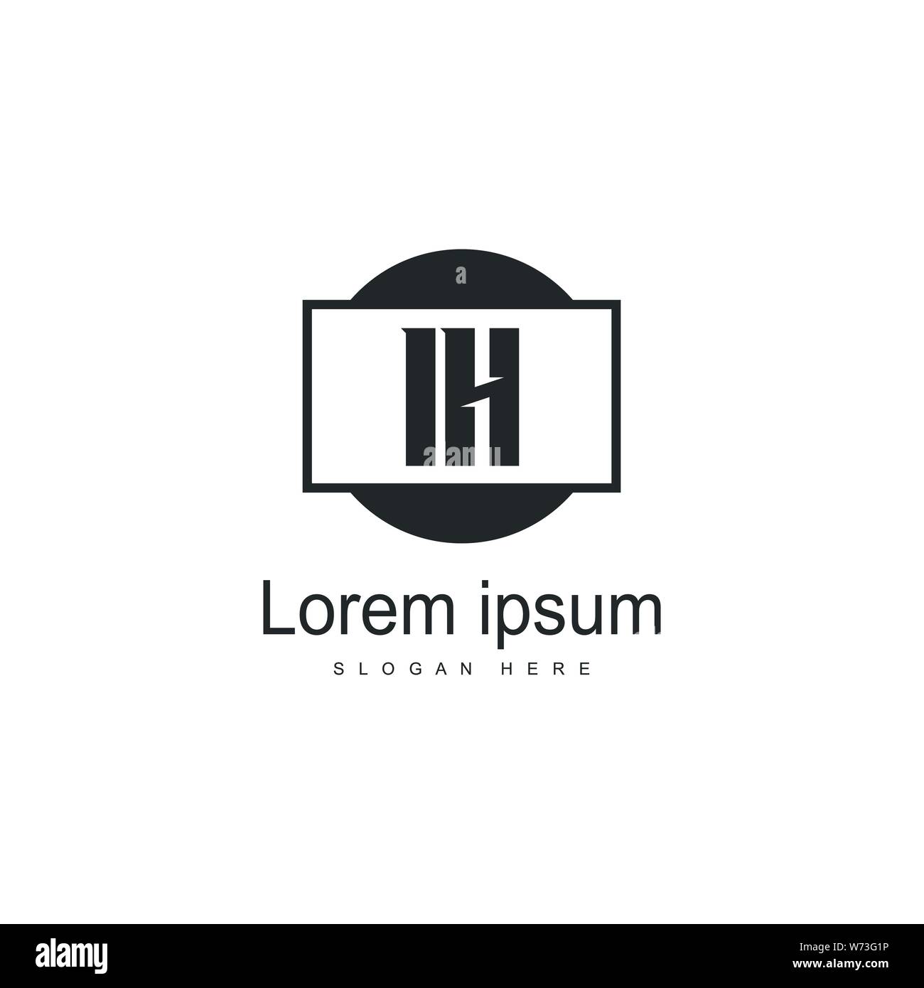 Initial IH logo template with modern frame. Minimalist IH letter logo ...