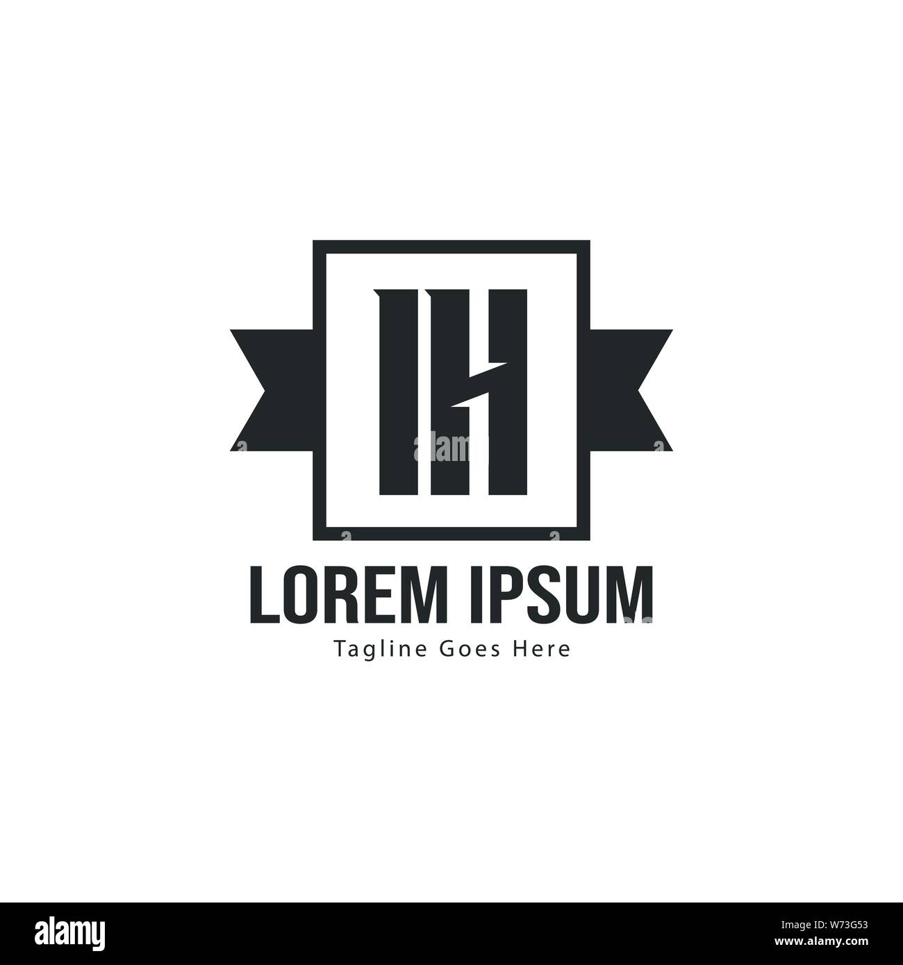 Initial IH logo template with modern frame. Minimalist IH letter logo ...