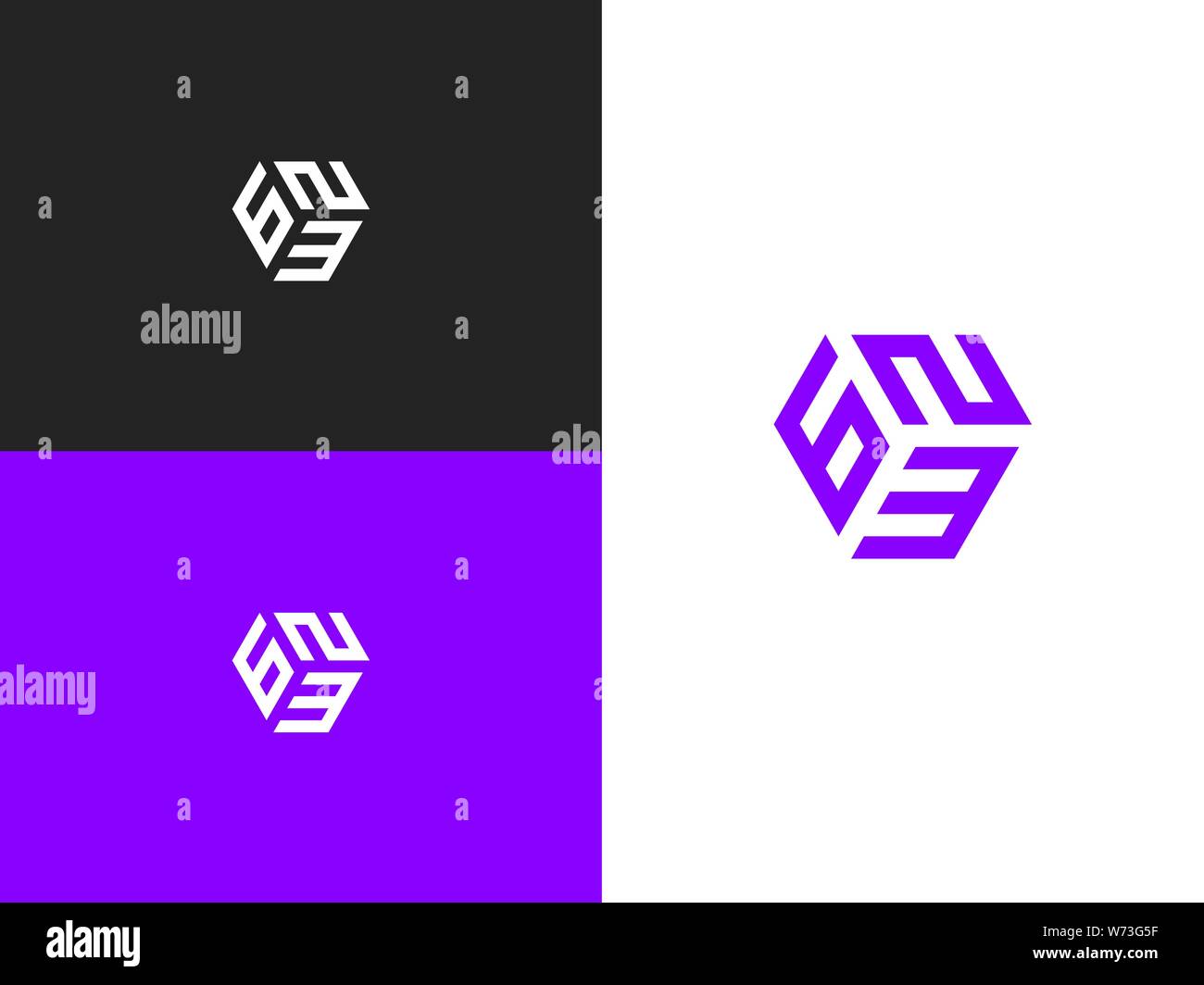 Combined number 623, vector element of the icon template. Emblem for ...