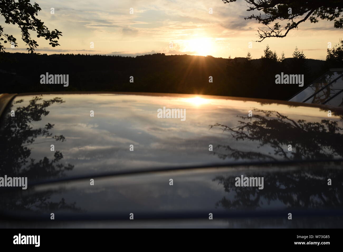 Top of Car roof with rest of the frame sky Stock Photo - Alamy