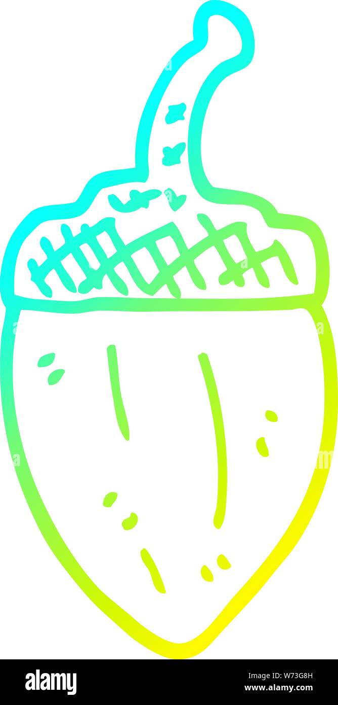 cold gradient line drawing of a cartoon acorn Stock Vector Image & Art ...