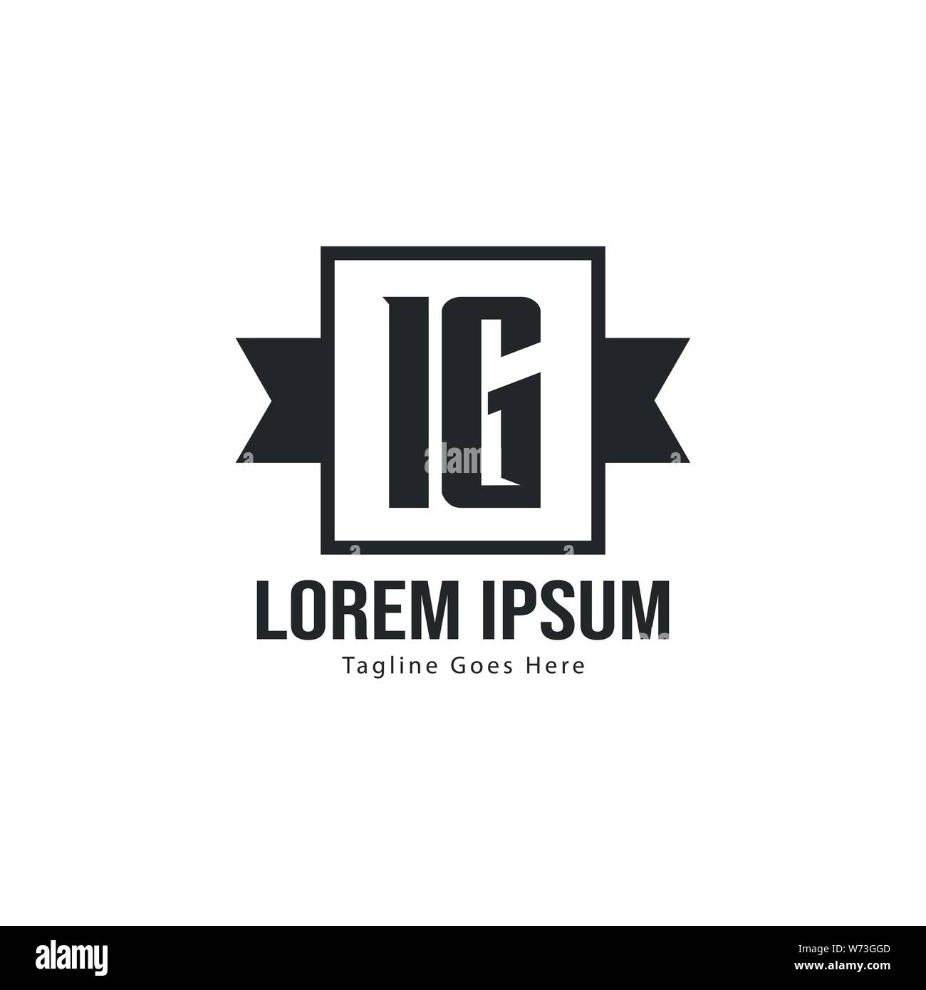 Initial IG logo template with modern frame. Minimalist IG letter logo ...