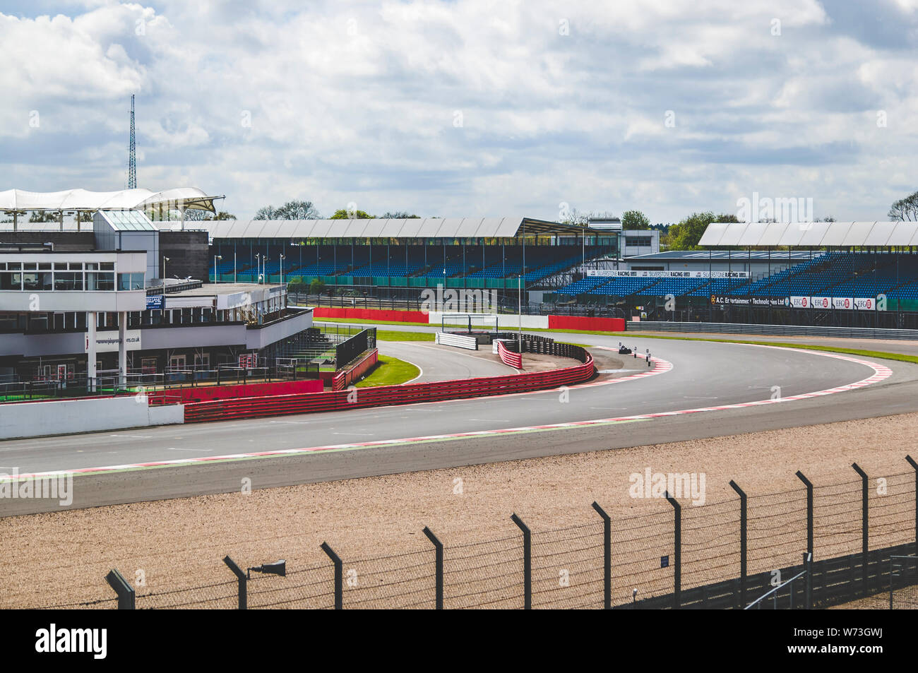 A deserted Luffield corner at Silverstone race track Stock Photo - Alamy