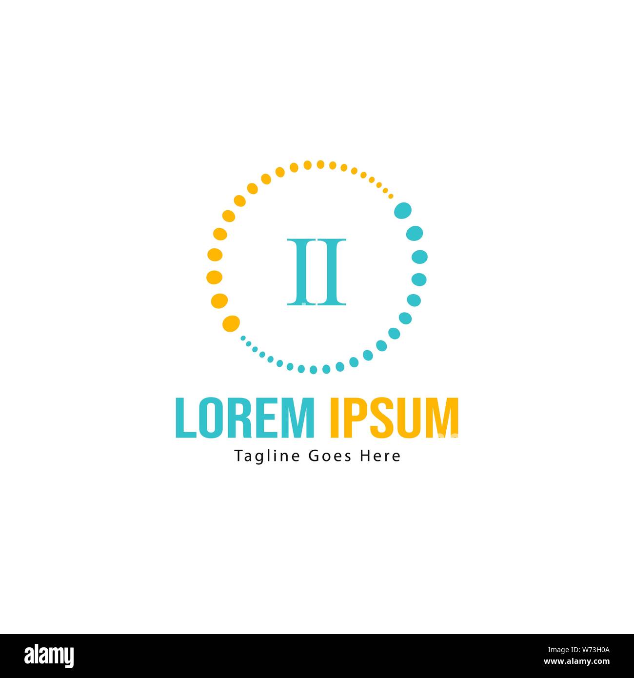 Initial II logo template with modern frame. Minimalist II letter logo ...