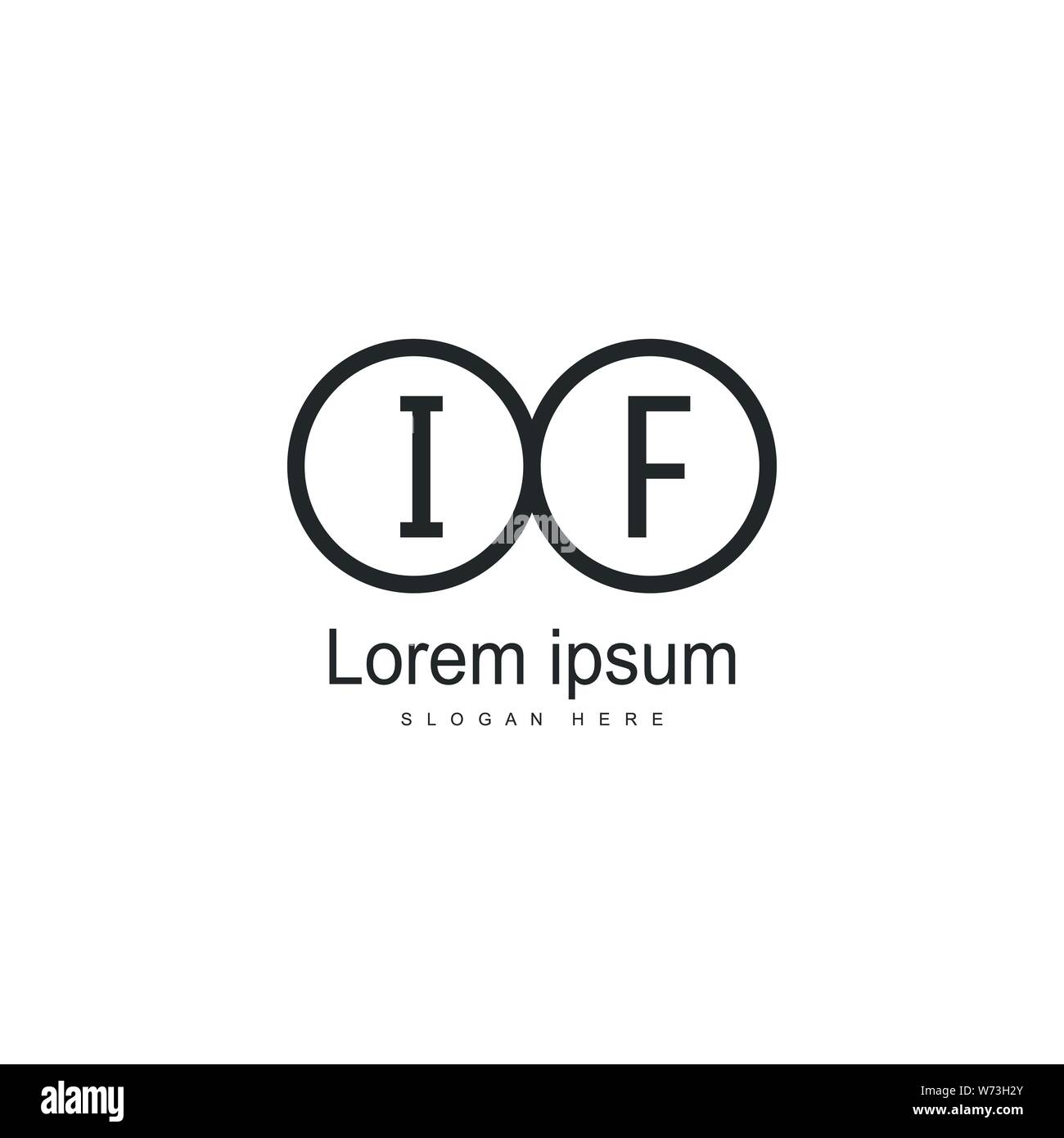 Initial IF logo template with modern frame. Minimalist IF letter logo ...