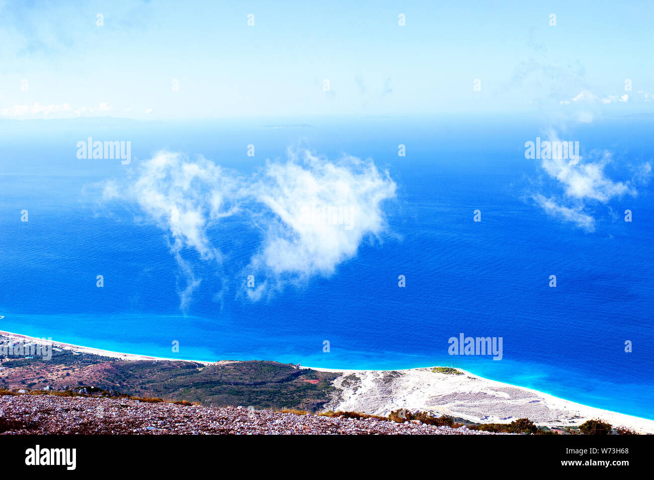 View from Llogara pass in Llogara National Park in Albania Stock Photo ...