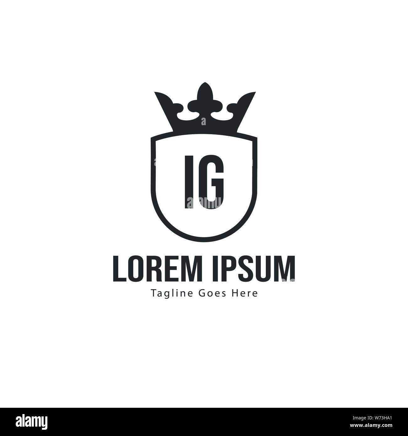 Initial IG logo template with modern frame. Minimalist IG letter logo ...