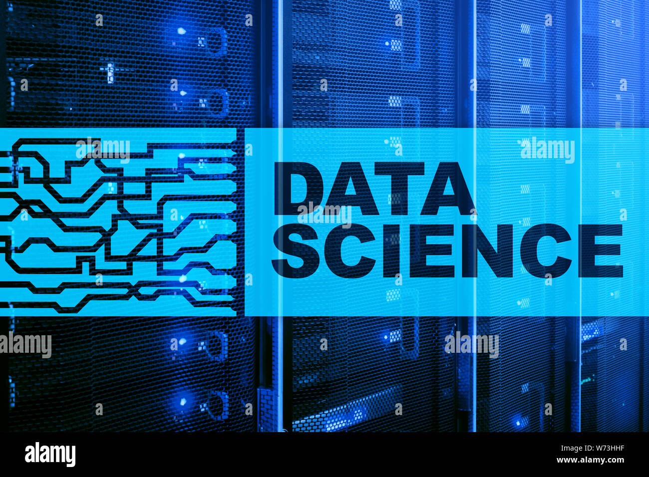 Data Science Artificial Intelligence Concept. Futuristic Supercomputer background Stock Photo ...