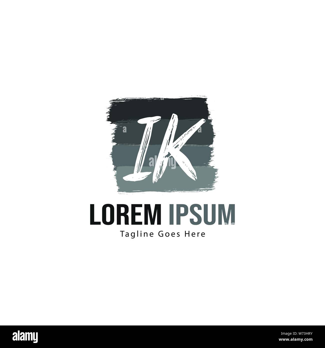 Initial IK logo template with modern frame. Minimalist IK letter logo ...