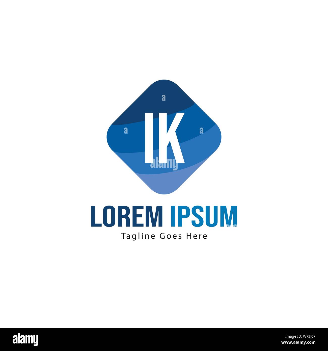 Initial IK logo template with modern frame. Minimalist IK letter logo ...