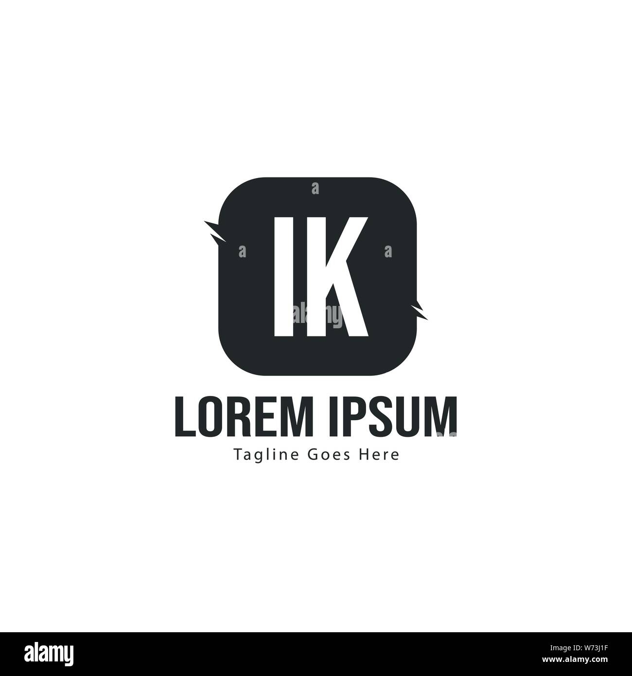 Initial IK logo template with modern frame. Minimalist IK letter logo ...