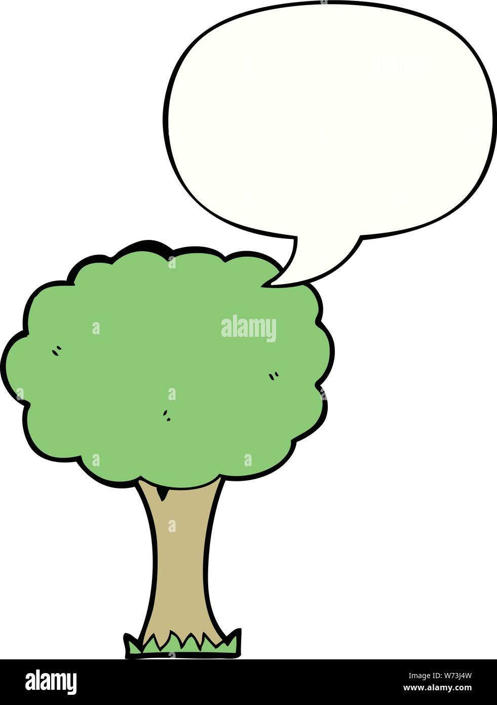 cartoon tree with speech bubble Stock Vector Image & Art - Alamy