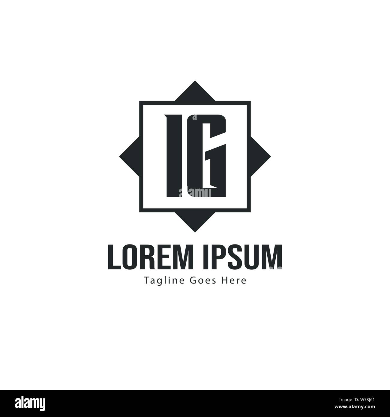 Initial IG logo template with modern frame. Minimalist IG letter logo ...