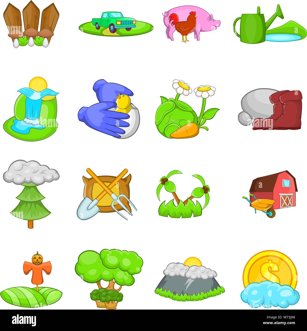 Garden icons set, cartoon style Stock Vector Image & Art - Alamy