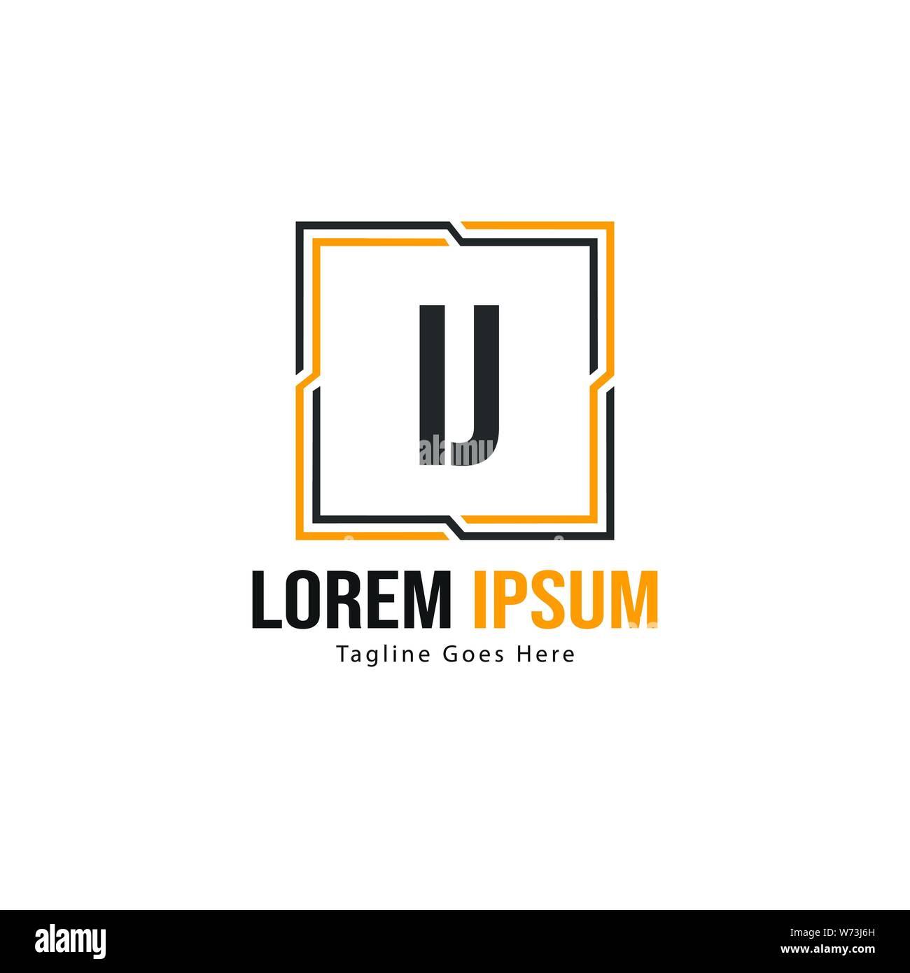 Initial IJ logo template with modern frame. Minimalist IJ letter logo ...