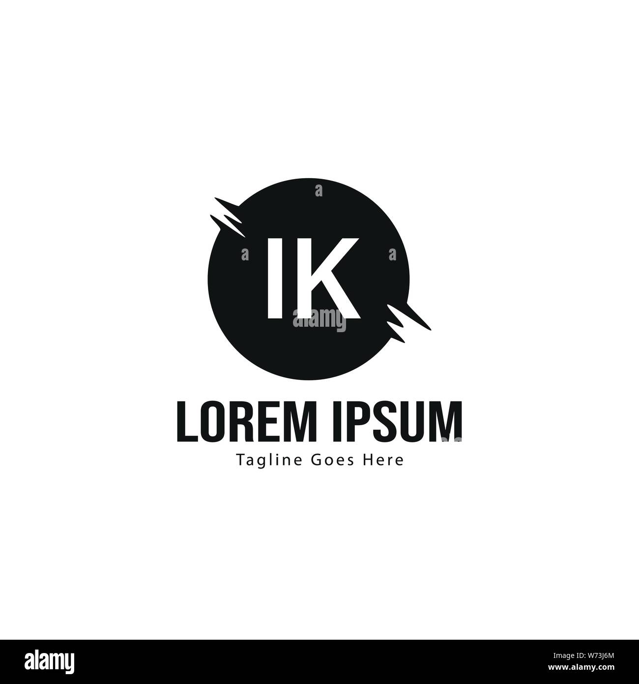Initial IK logo template with modern frame. Minimalist IK letter logo ...