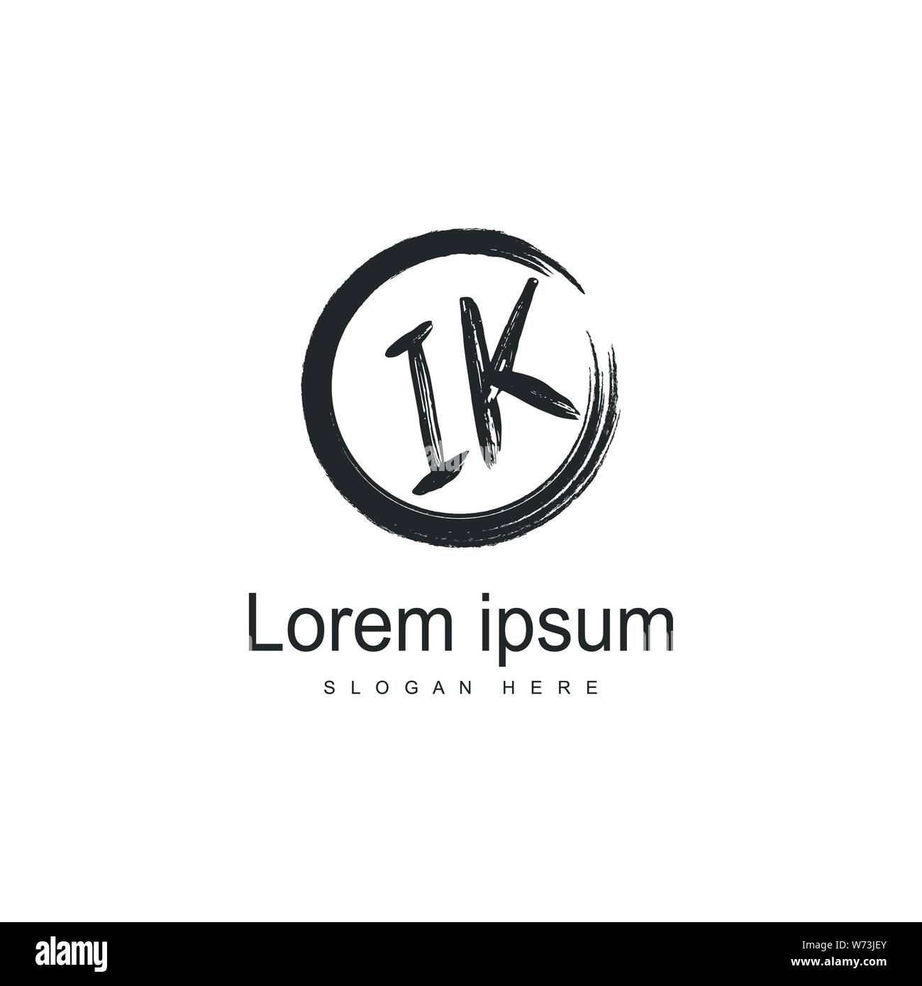 Initial IK logo template with modern frame. Minimalist IK letter logo ...