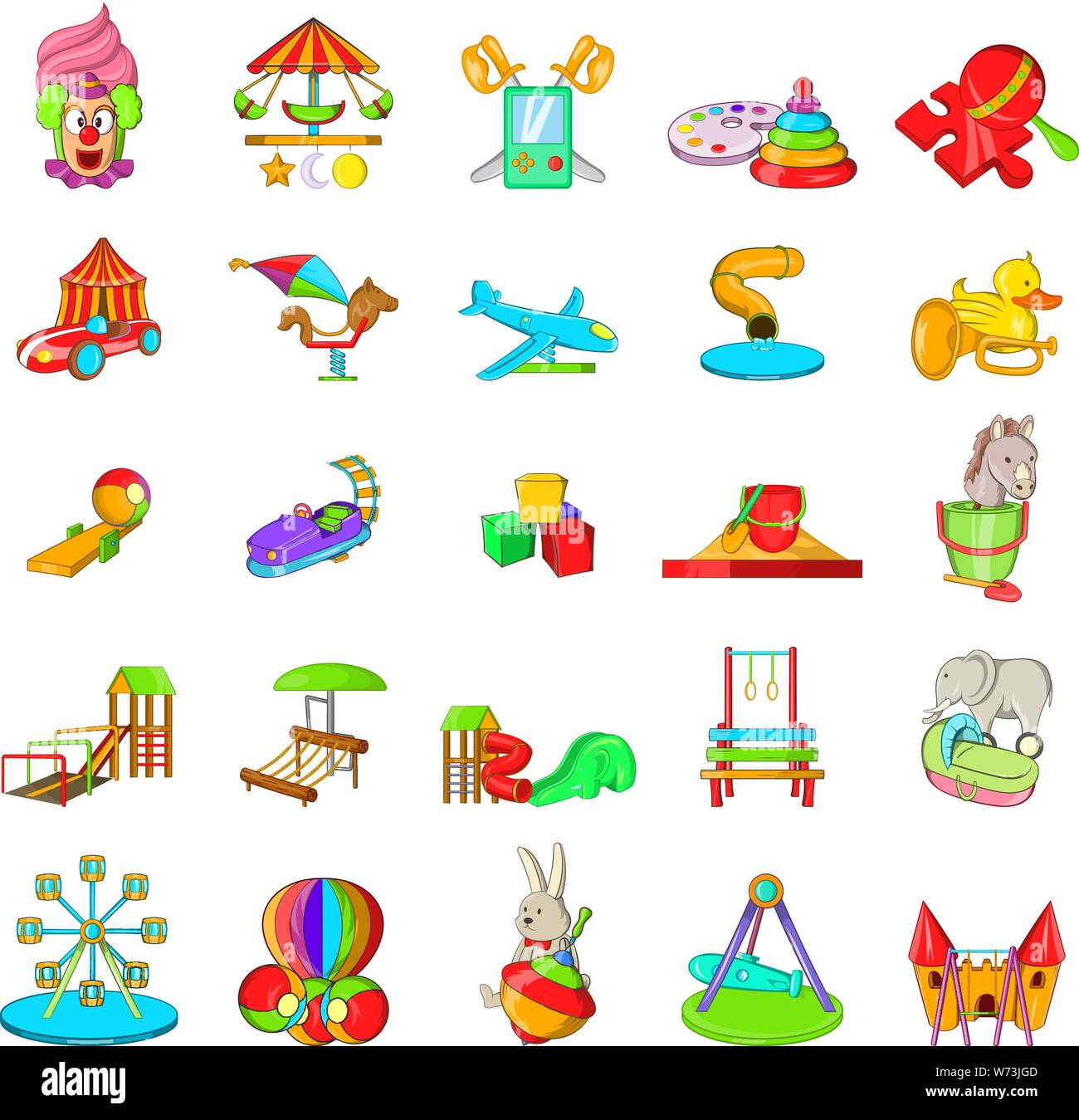Kid playground icons set, cartoon style Stock Vector Image & Art - Alamy