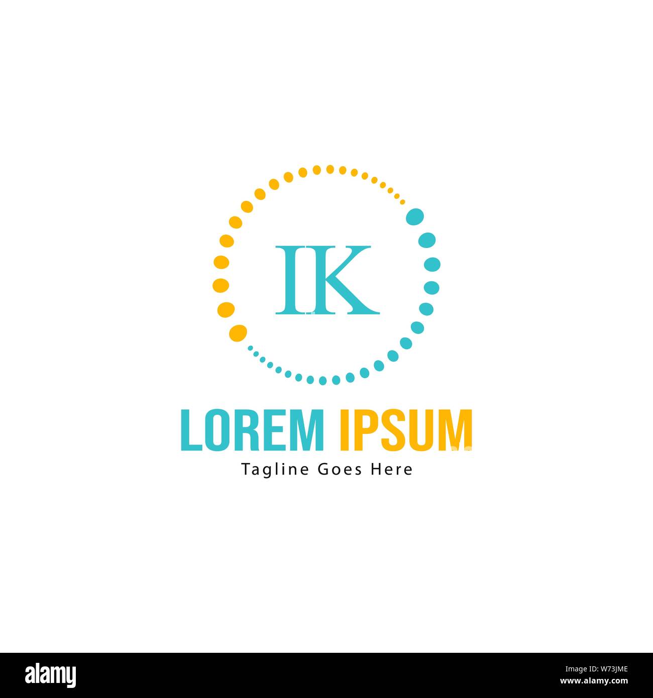 Initial IK logo template with modern frame. Minimalist IK letter logo ...