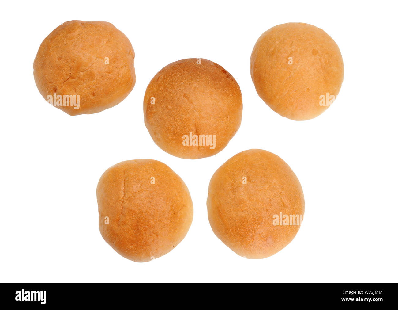 five round breads isolated on white Stock Photo - Alamy